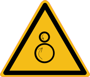 Hoiatussildid: Pöörlevad objektid (W025) - sildid-kleebised.ee